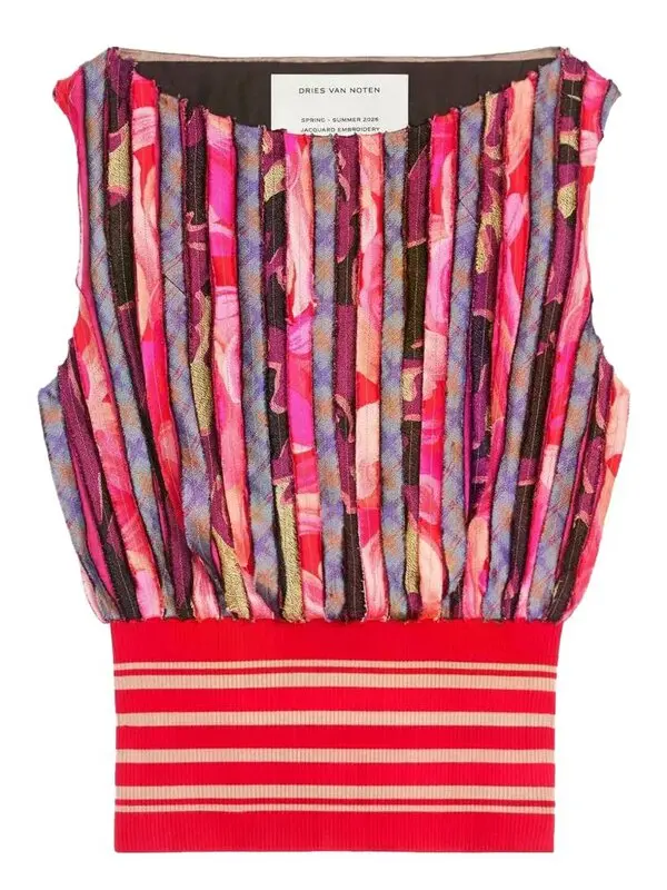 Dries Van Noten Sleeveless Striped Top - Pink