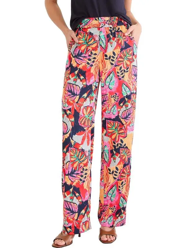 NIC+ZOE Kauai Garden Wide Leg Pants - Red Multi