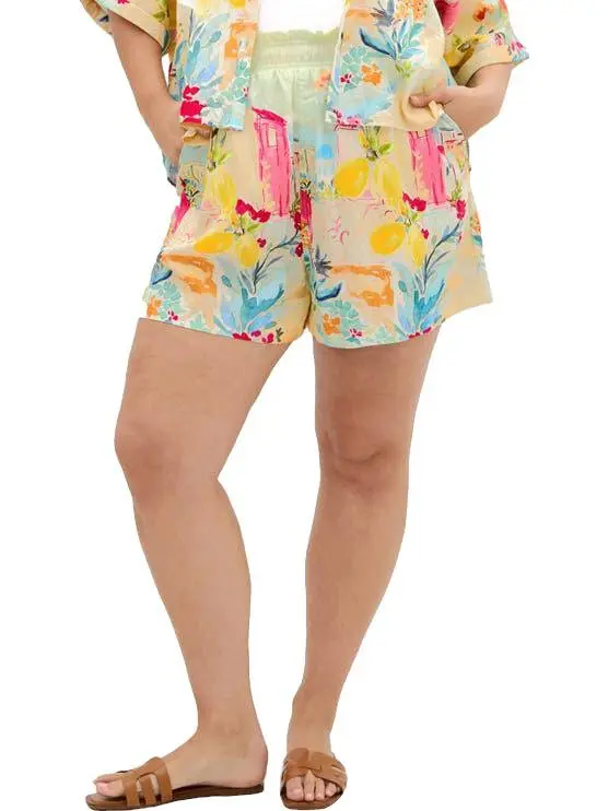 City Chic Printed Sorrento Shorts - Sorrento Summer