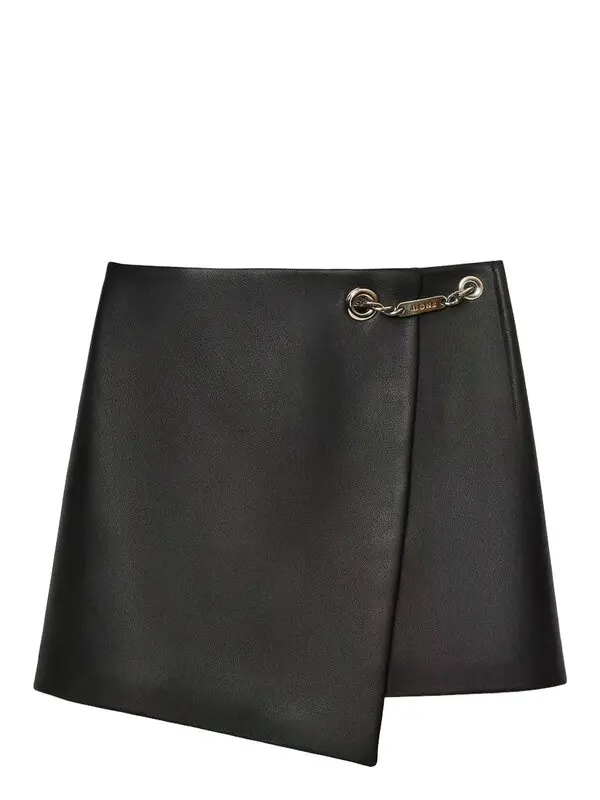 John Richmond Chain-detail Leather Shorts - Black