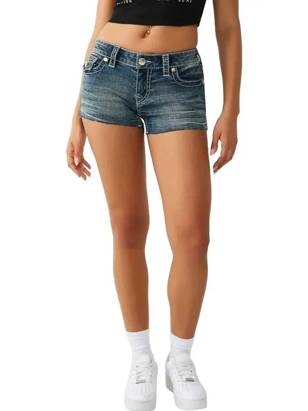 True Religion Joey Raw Hem Denim Shorts - Dandelion Fade