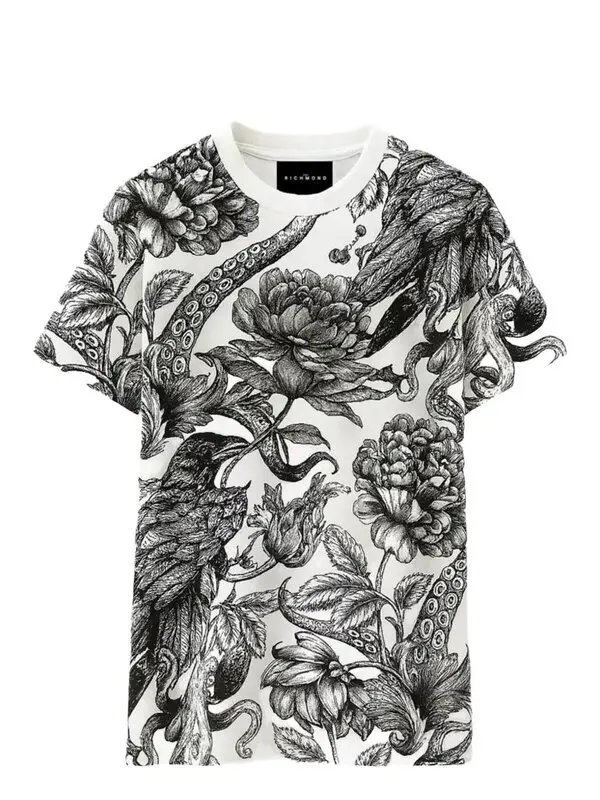 John Richmond Floral-print T-shirt - White