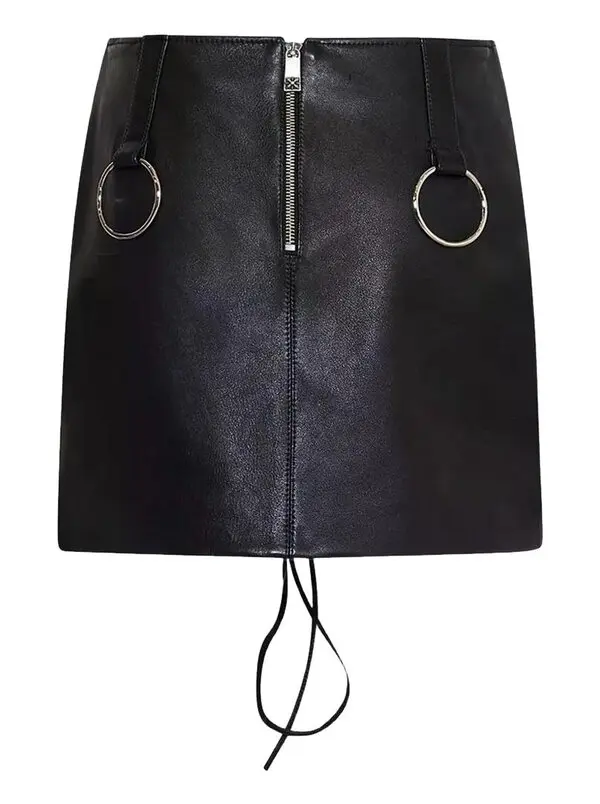 John Richmond Leather Mini Skirt - Black