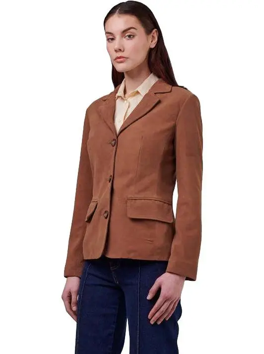 FURNIQ UK Esther Suede Jacket - Chestnut