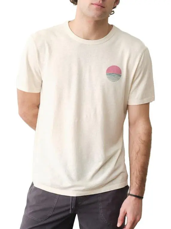 Marine Layer Relaxed Fit Hemp & Cotton Graphic T-shirt - Whitecap