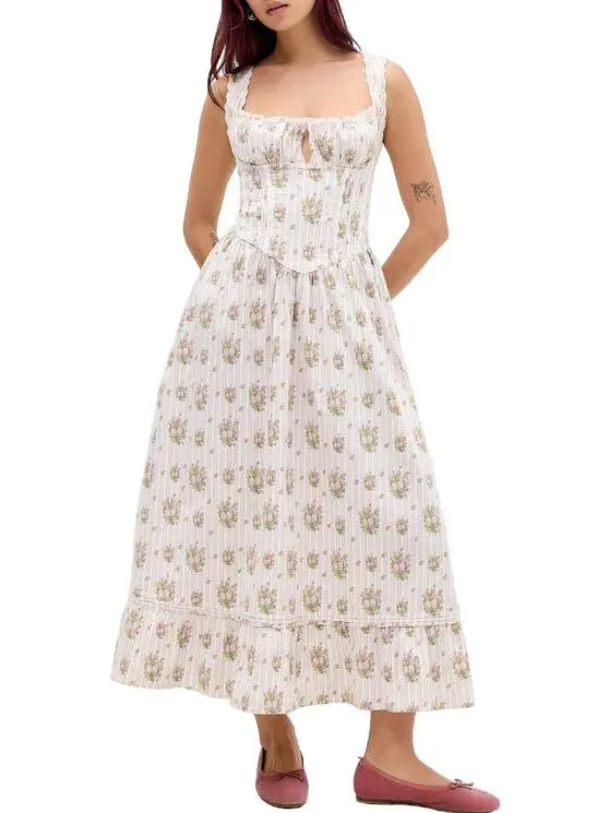 BDG URBAN OUTFITTERS Gabriette Floral Maxi Dress - Pink Floral