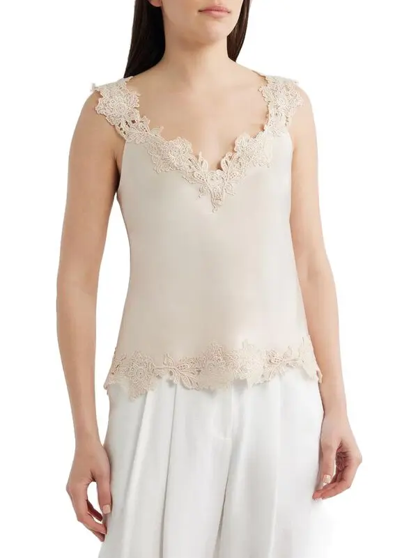 Kobi Halperin Embroidered Sleeveless Top - Antique
