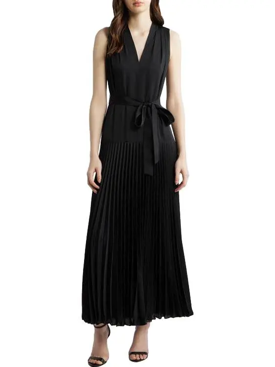 Kobi Halperin Viva Pleated Maxi Dress - Black