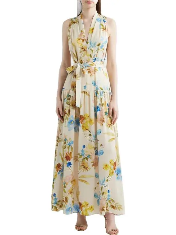 Kobi Halperin Printed Sleeveless Maxi Dress - Ecru Multi