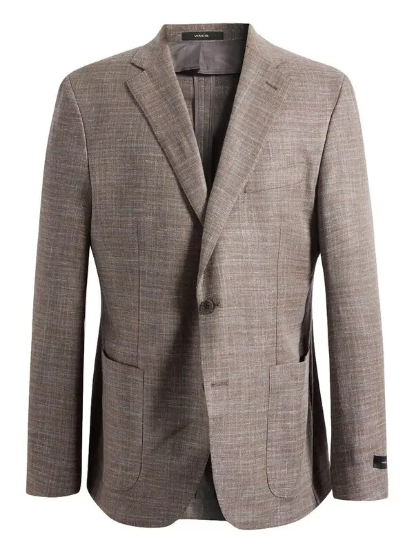 Vince Relaxed Fit Cotton & Silk Blend Sport Coat - Tan