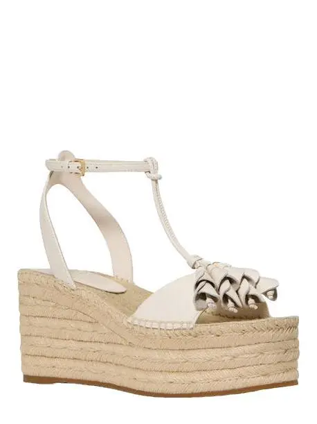 Kate Spade New York Ankle Strap Espadrille Platform Wedge Sandal - Cream.