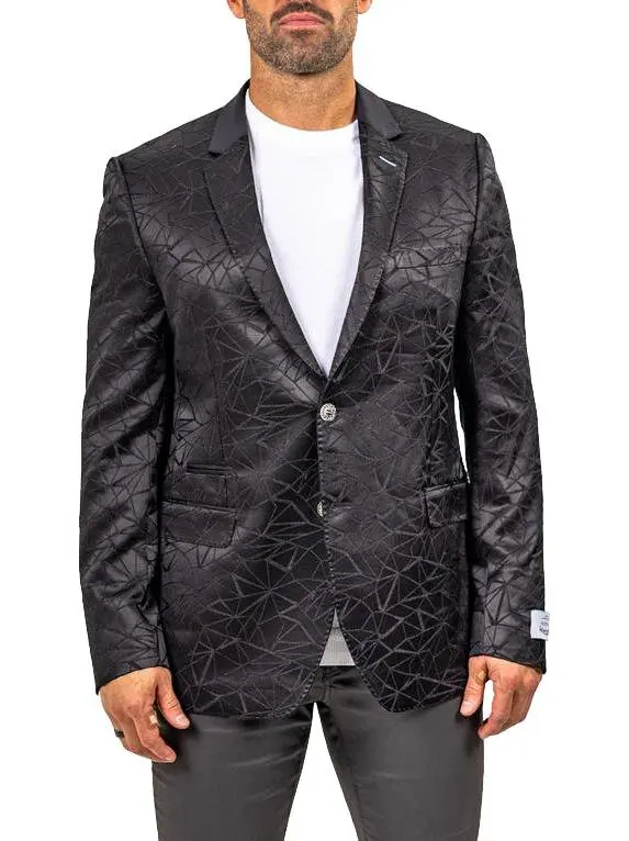MACEOO Abstract Geometric Sport Coat - Black