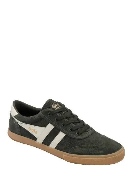 Gola Badminton Suede Plimsoll Sneaker - Dark Khaki/off White/gum
