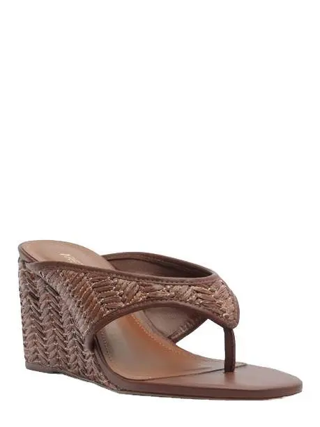 AREZZO Wedge Flip Flop - Castanho/cioccolato