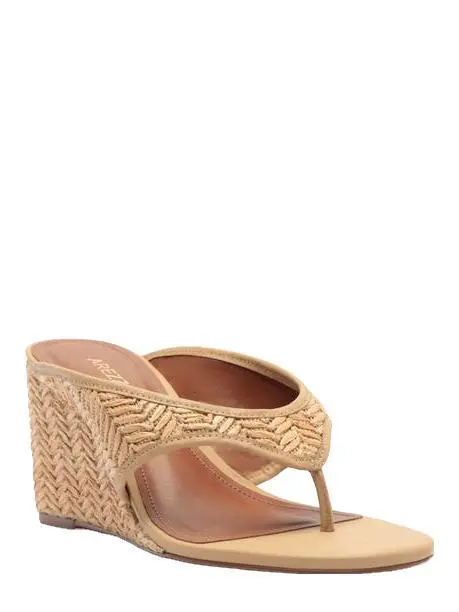 AREZZO Wedge Flip Flop - Natural/verano