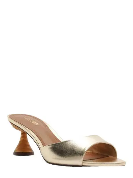 AREZZO Luca Low Kitten Heel Slide Sandal - Platino