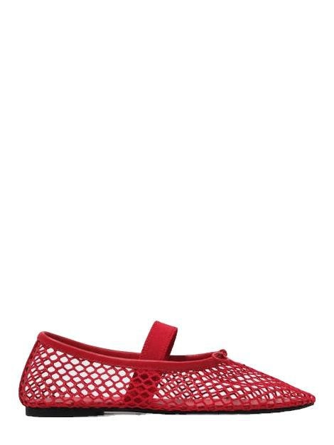 Bimba Y Lola Mesh Ballerina Flats With Bow Detail - Red