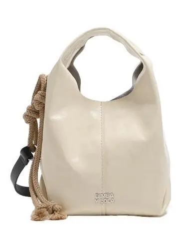 Bimba Y Lola Mini Leather Paper Bag - Ivory