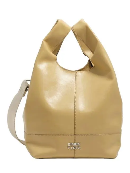 Bimba Y Lola Leather Tote Bag - Oat