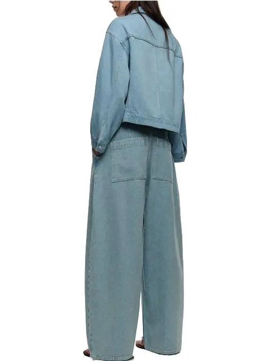 Bimba Y Lola Fluid Straight-leg Denim Trousers - Light Denim Blue