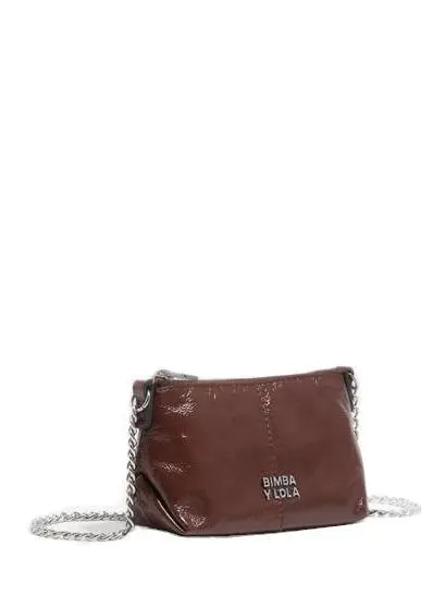 Bimba Y Lola Micro Leather Crossbody Bag - Moka