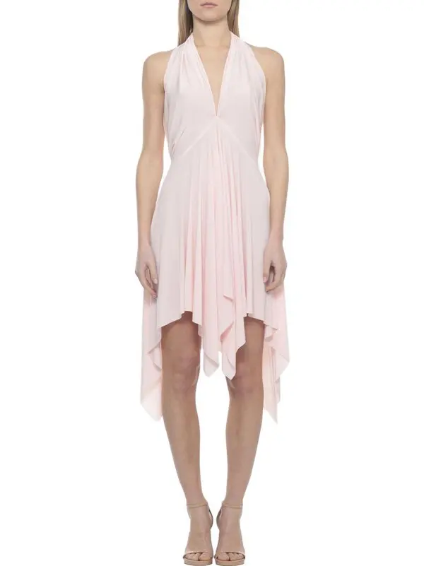 Norma Kamali Halterneck Asymmetrical Dress - Pink