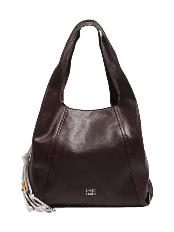 Bimba Y Lola Leather Shoulder Bag - Coffee