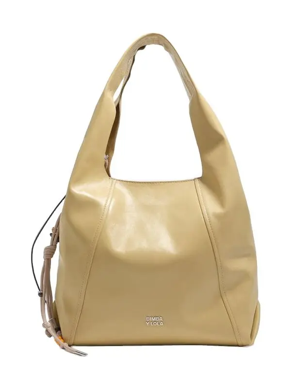 Bimba Y Lola Leather Shoulder Bag - Oat