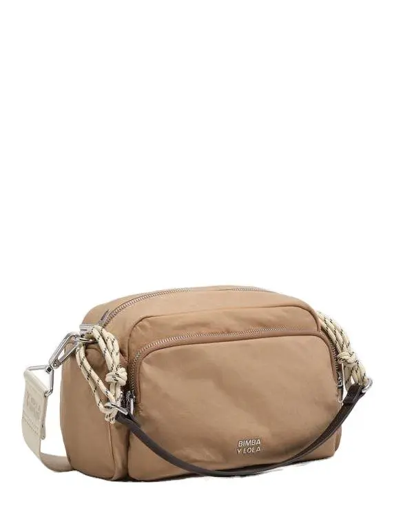 Bimba Y Lola Medium Crossbody Bag With Pocket - Camel