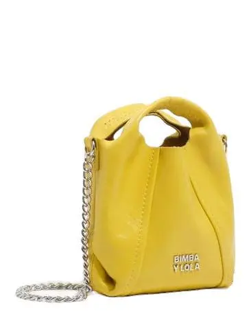 Bimba Y Lola Micro Leather Paper Bag - Yellow