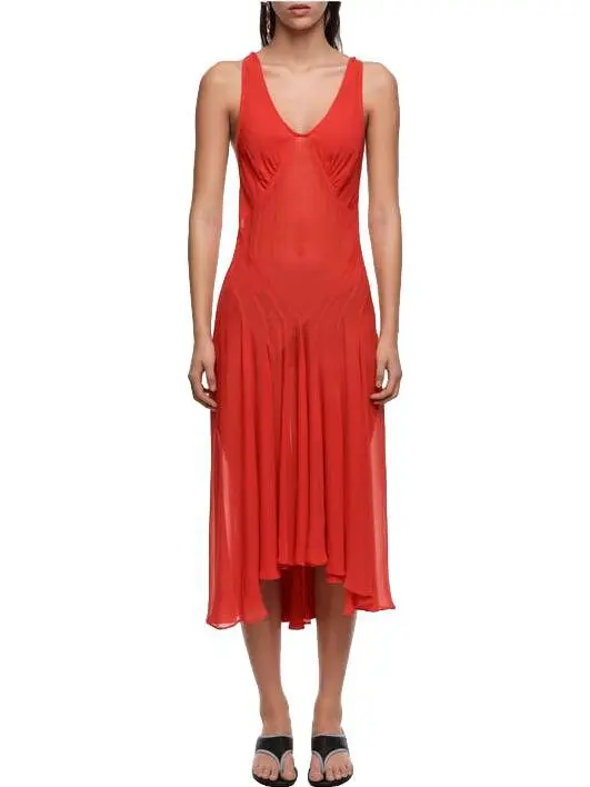 Bimba Y Lola Fluid Cross-back Midi Dress - Red