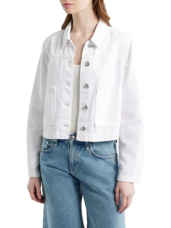 Rag & Bone Adrianna Denim Trucker Jacket - White
