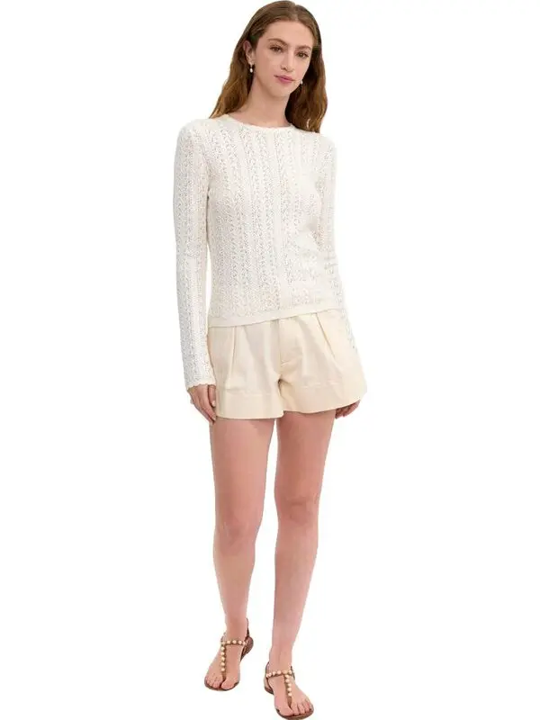 Rebecca Taylor Verana Knit Top - Ivory
