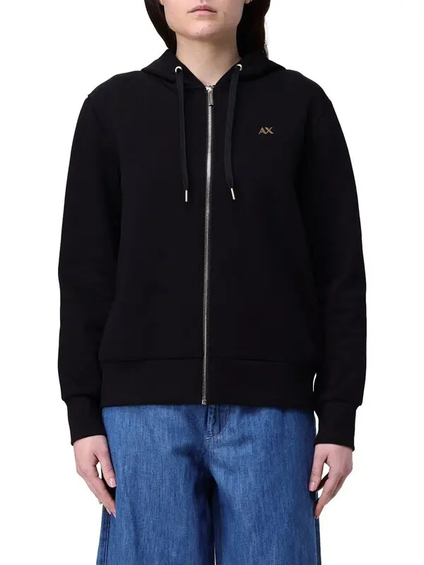Armani Exchange Full Zip Hoodie - Black