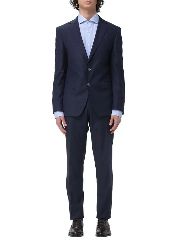 BOSS Wool Blend Single-breasted Dress - Blue
