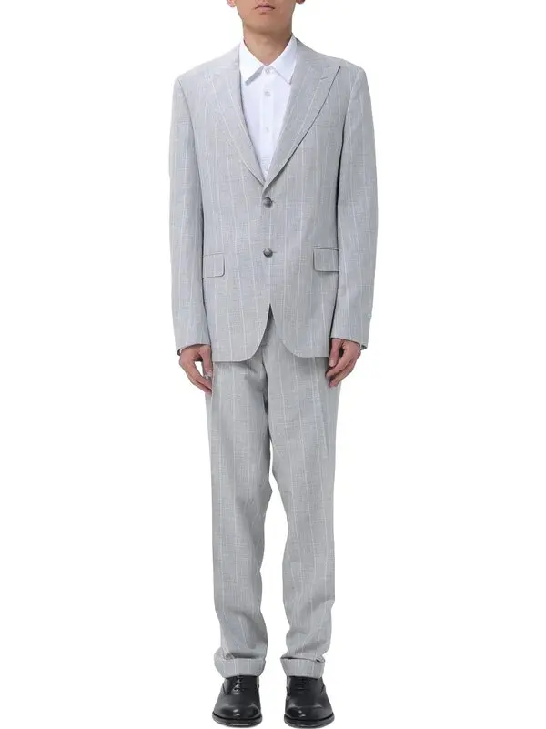 BOSS Single-breasted Striped Cotton And Virgin Wool Dress - Grey