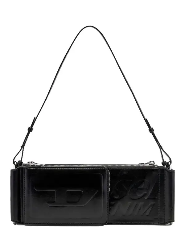DIESEL® Flagd Shoulder Bag In Polyurethane - Black