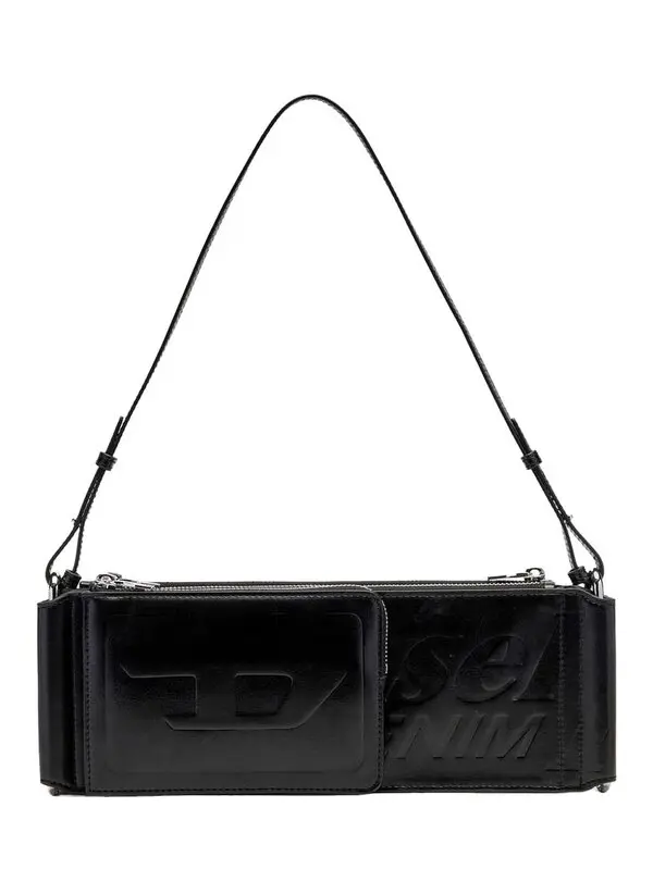 DIESEL® Flagd Shoulder Bag In Polyurethane - Black