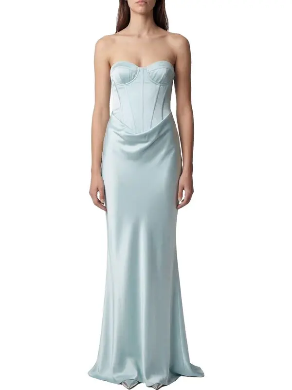 ROTATE BY BIRGER CHRISTENSEN Strapless Maxi Dress - Sky Blue