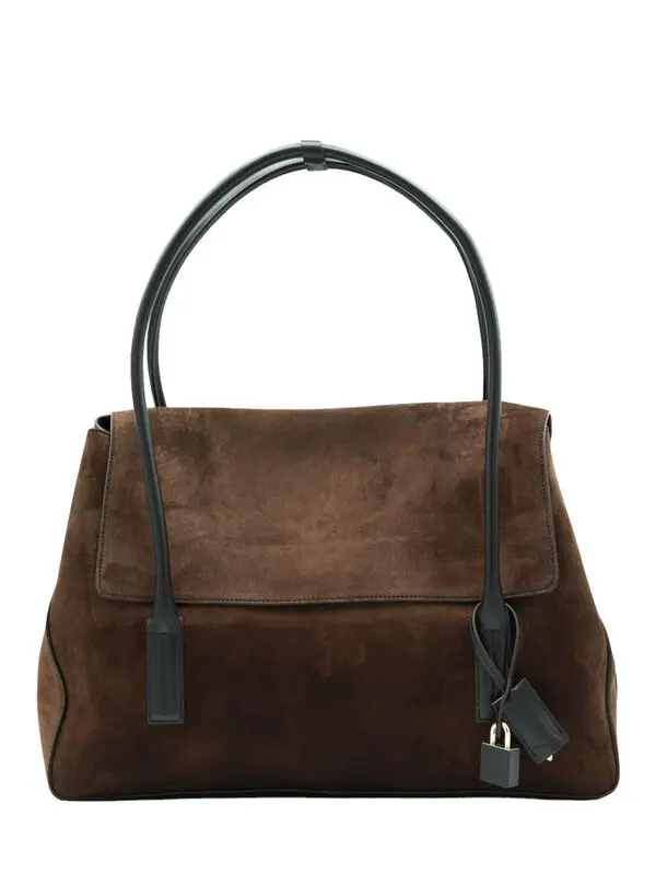 TOM FORD Eclipse Suede Bag - Brown