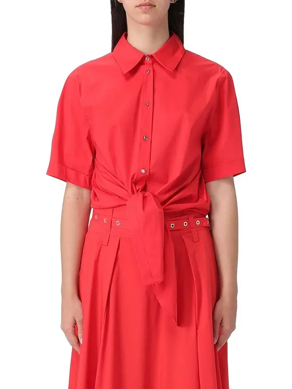 Liu Jo Cropped Shirt With Front Tie Detail - White