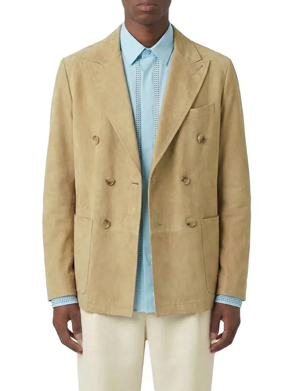 Canali Double-breasted Jacket - Beige