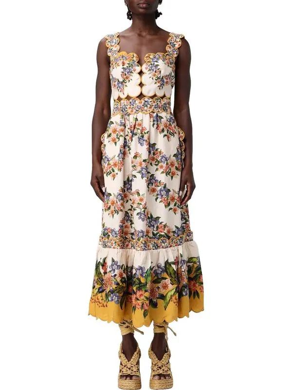 Farm Rio Floral Print Midi Dress - Sand
