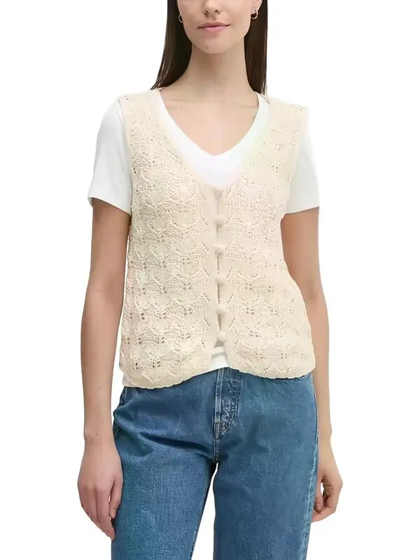 HOSS INTROPIA Textured Knit Waistcoat - Neutrals