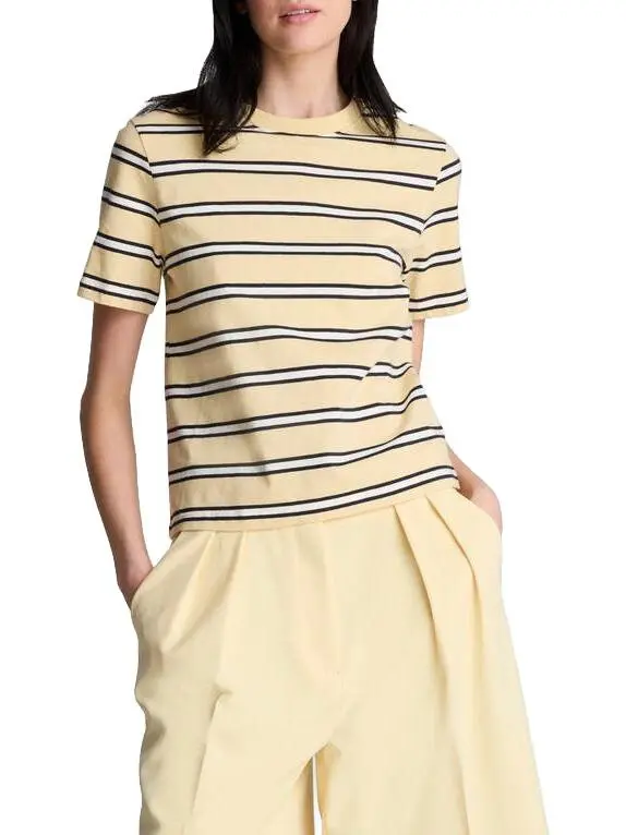 KENNETH COLE Stripe Heavyweight T-shirt - Pastel Yellow Multi