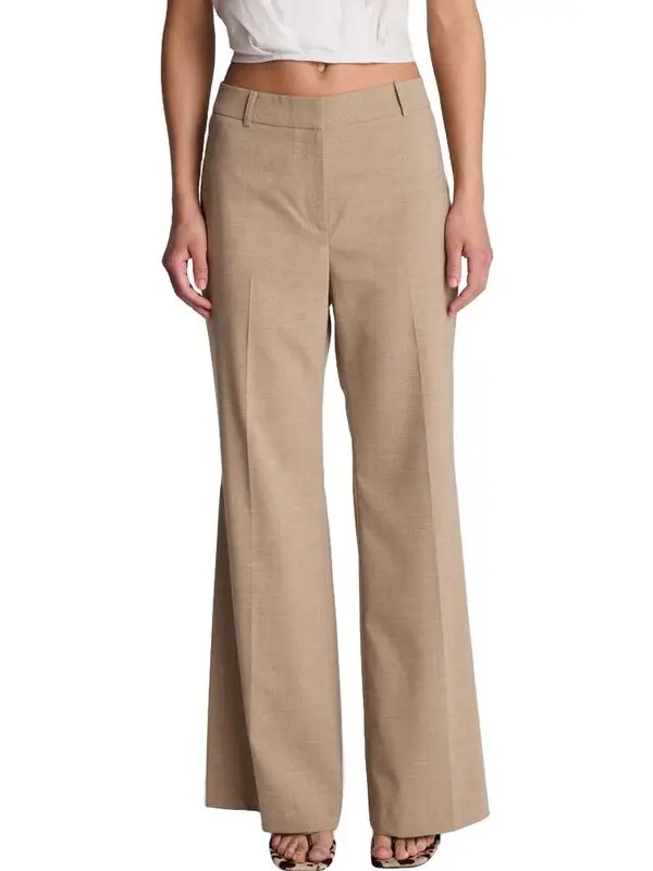 KENNETH COLE Side Slit Flare Pants - Mesataup/wht