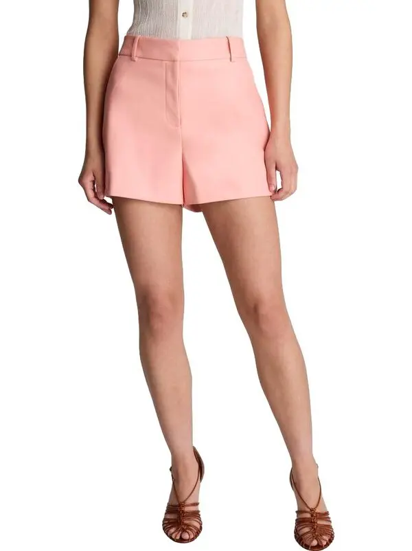 KENNETH COLE Faux Leather High-waisted Shorts - Soft Peach