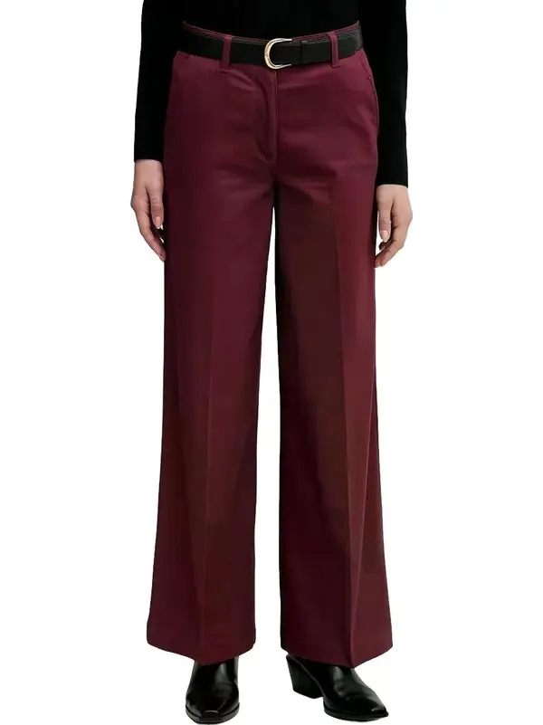 Sisley Tailored Wide Leg Trousers - Red