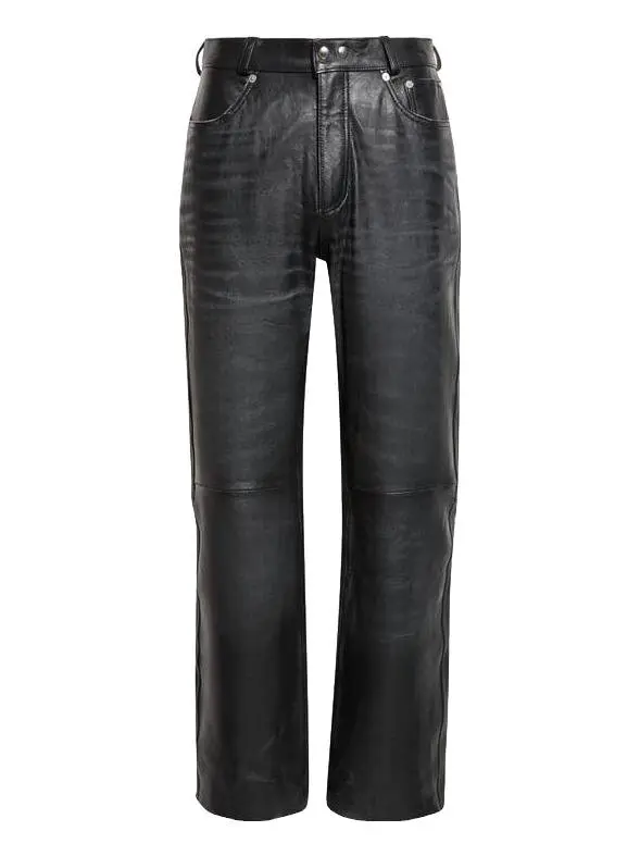 Our Legacy Carlson Cut Five-pocket Leather Jeans - Whisker Black Buffed Lambskin