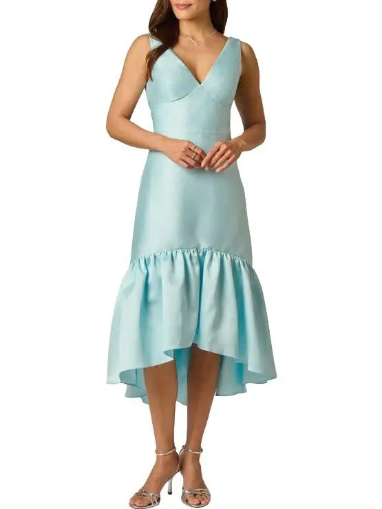 Adrianna Papell Mikado High-low Cocktail Dress - Clear Sky
